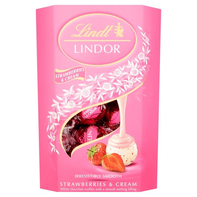 Lindt Lindor Strawberries & Cream Chocolate Truffles 200g | Lindt | Fri ...